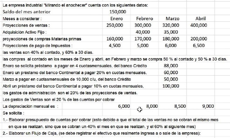 Ejercicio de Flujo de Caja | PDF