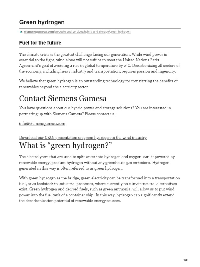 Green Hydrogen | PDF