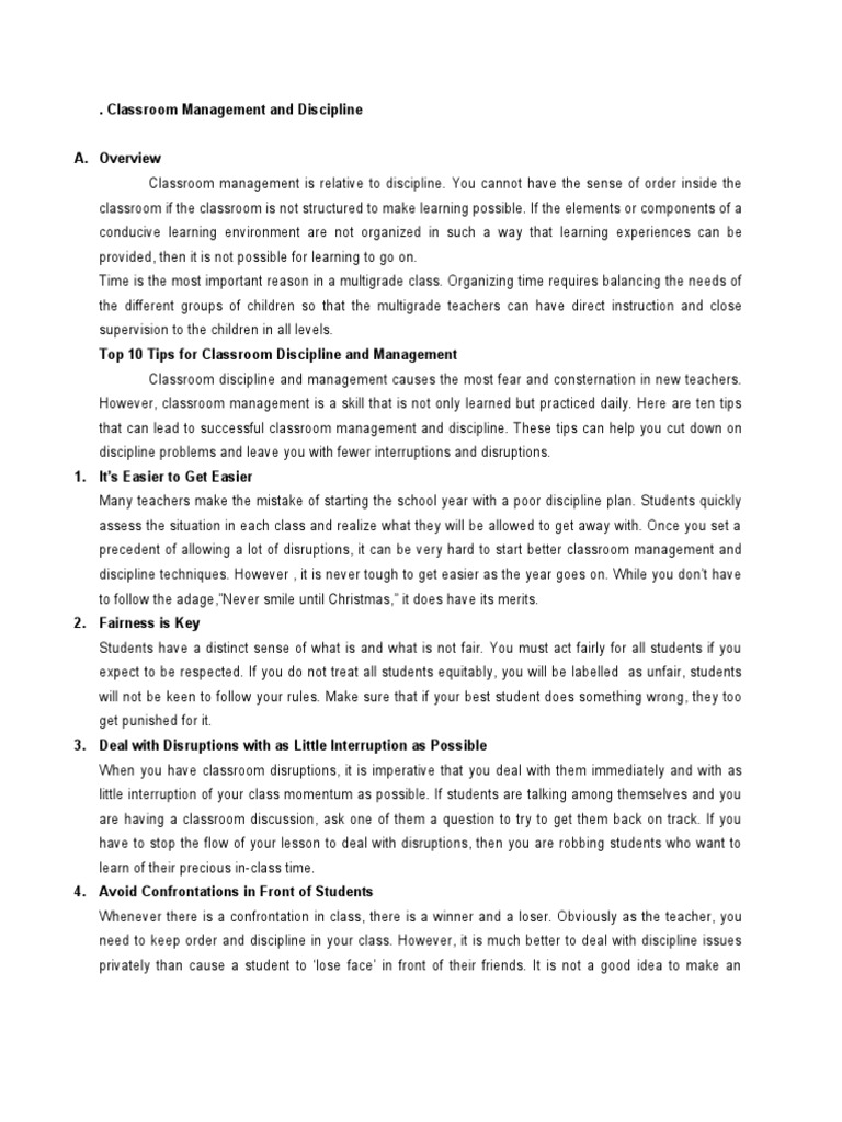 Classroom Management and Discipline | PDF | Classroom Management | Teachers