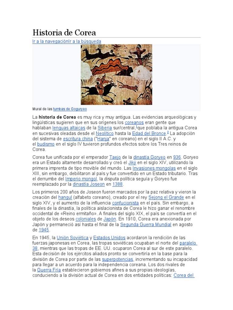 Historia Corea | PDF | Corea bajo el dominio japonés | Corea del Sur