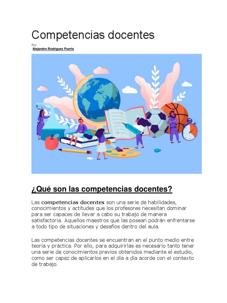 1.3 Competencias Docentes | PDF | Método de enseñanza | Aprendizaje