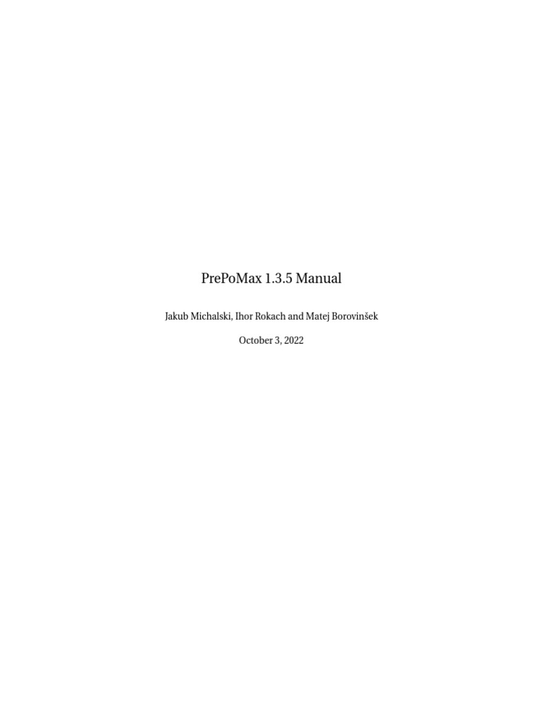 PrePoMax-v1 3 5-Manual | PDF | Stress (Mechanics) | Chemical Product Engineering