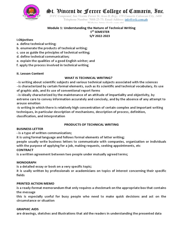 Technical Writing: Key Concepts & Principles | PDF | Memorandum ...