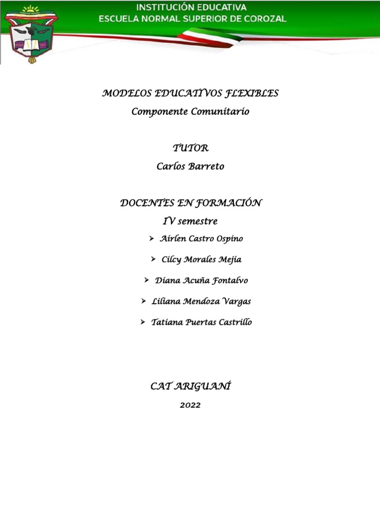 Componente Comunitario en Educación | PDF | Institución | Comunidad