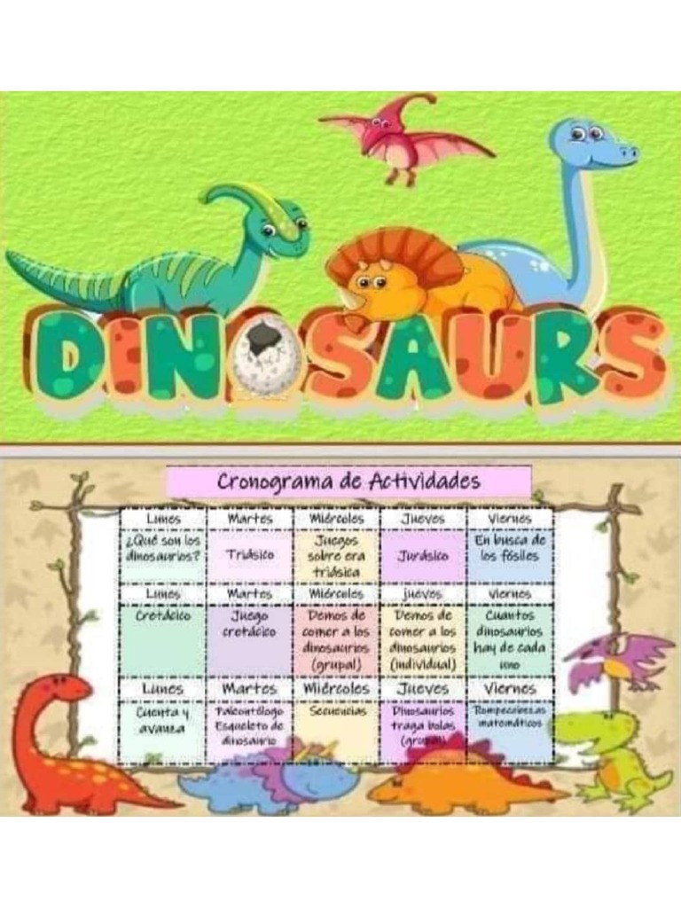 Actividades Proyecto de Dinosaurios | PDF