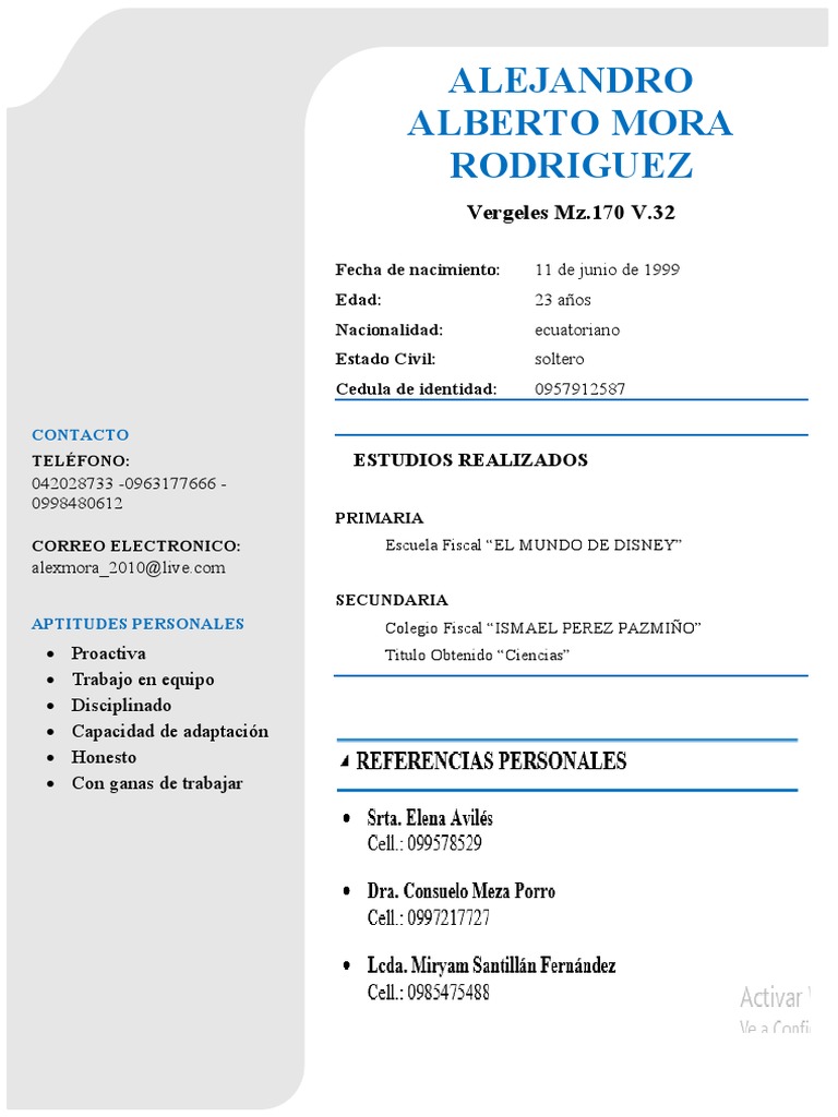 Curriculum Alejandro Mora 2023 | PDF