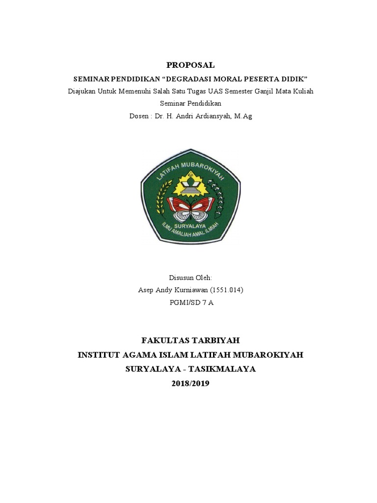 Proposal Seminar Degradasi Moral | PDF