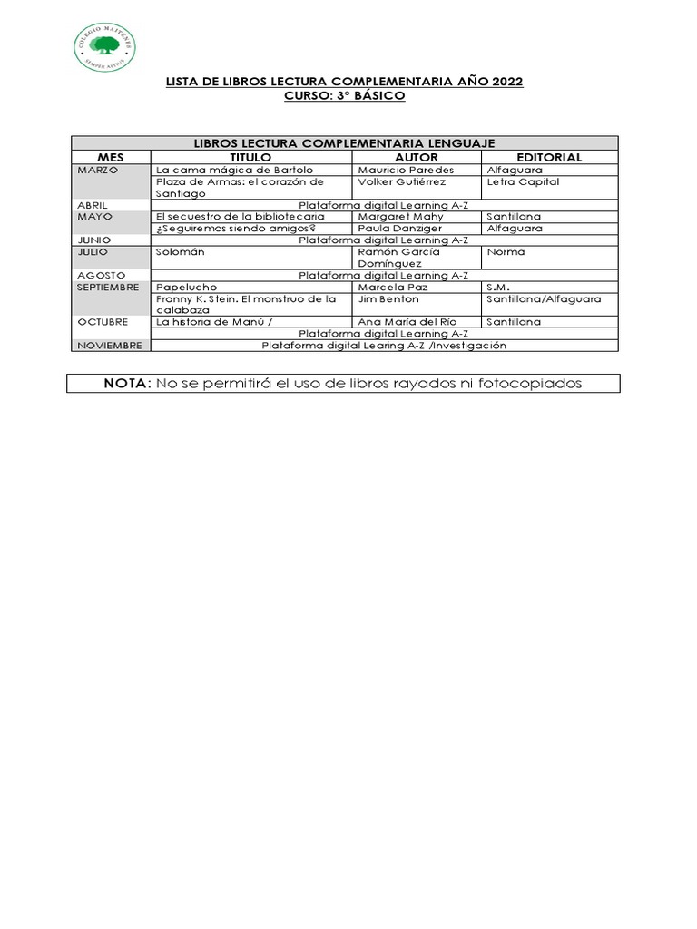 Libros Complementarios 3° Básico 2022 | PDF | Ficción general