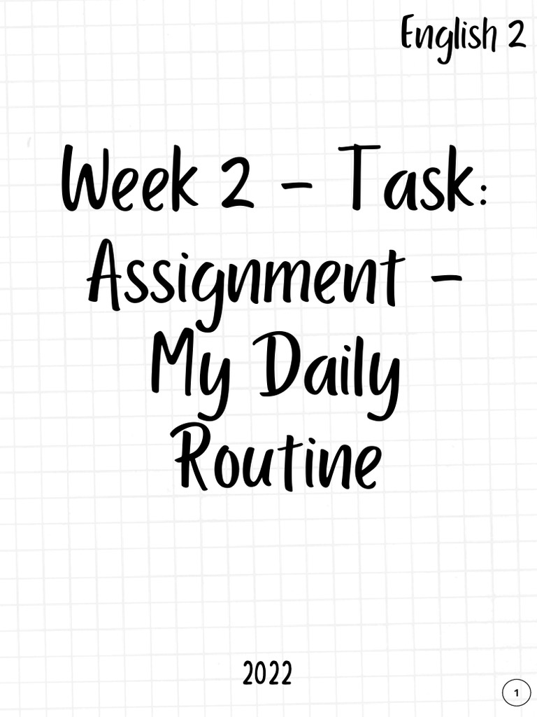 Week 2 - Task Assignment - My Daily Routine | PDF