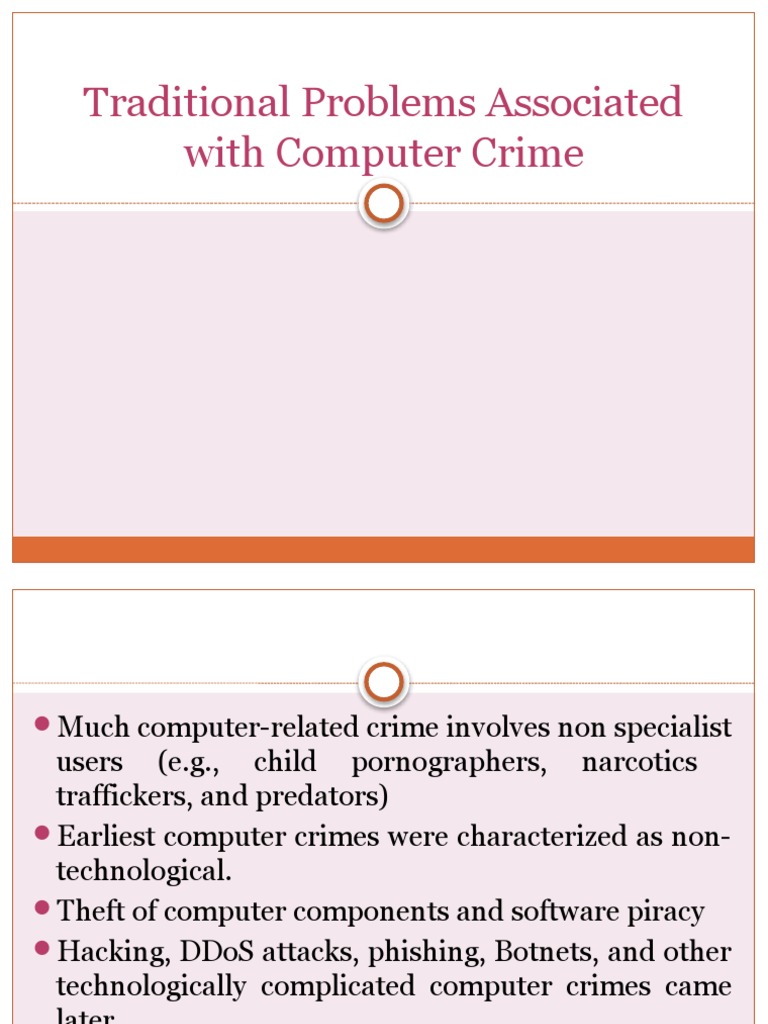 7 Traditional Problems Associated With Computer Crime | PDF ...