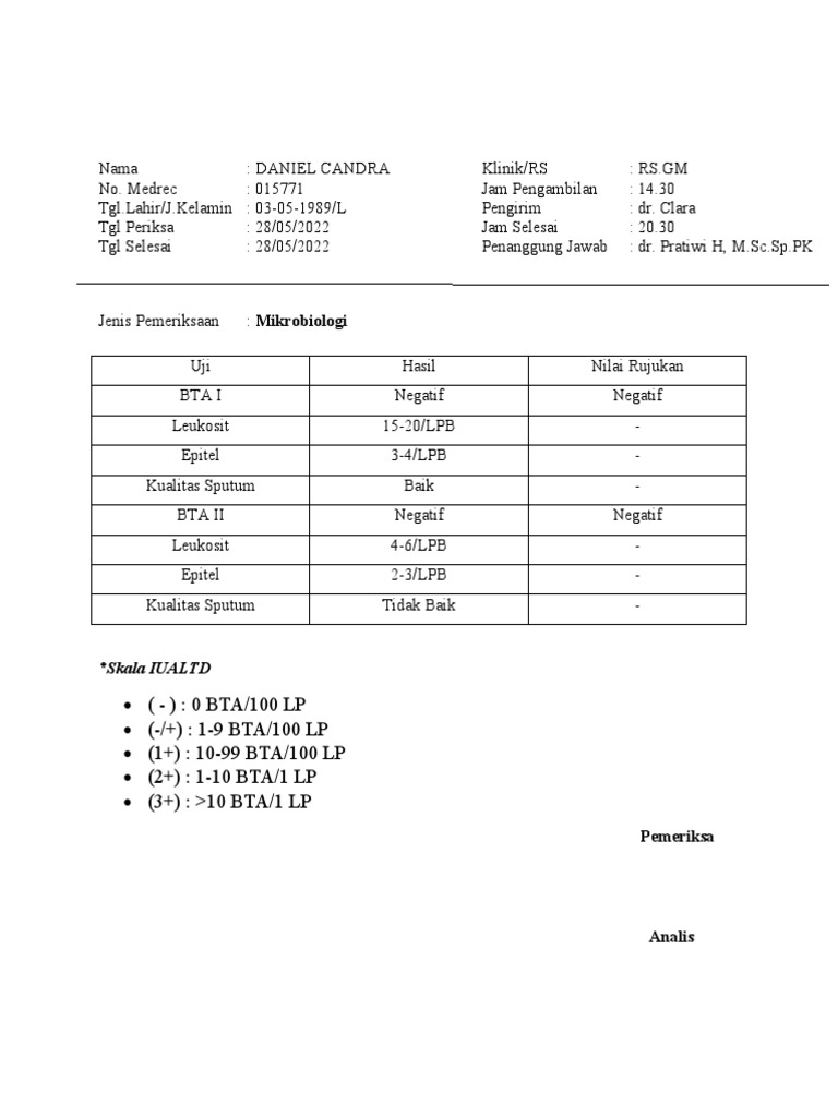 Hasil BTA | PDF