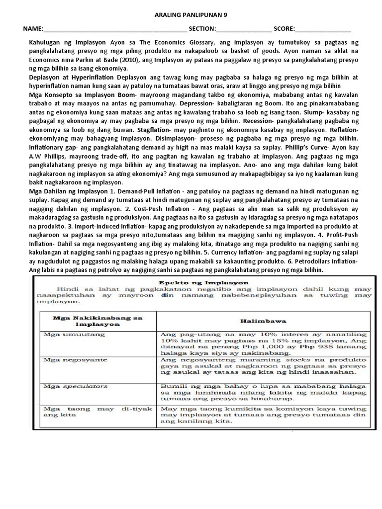 Araling Panlipunan 9 3RD Acvitiy Sheet 3RD Quarter | PDF