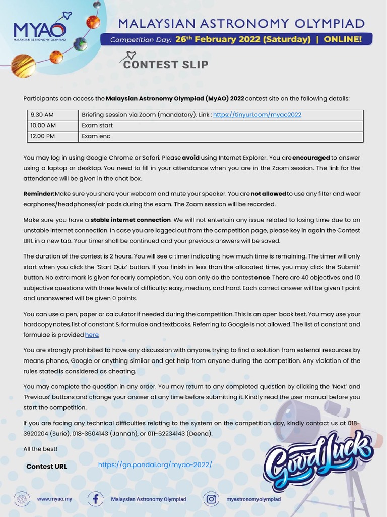 MyAO Contest Instructions | PDF