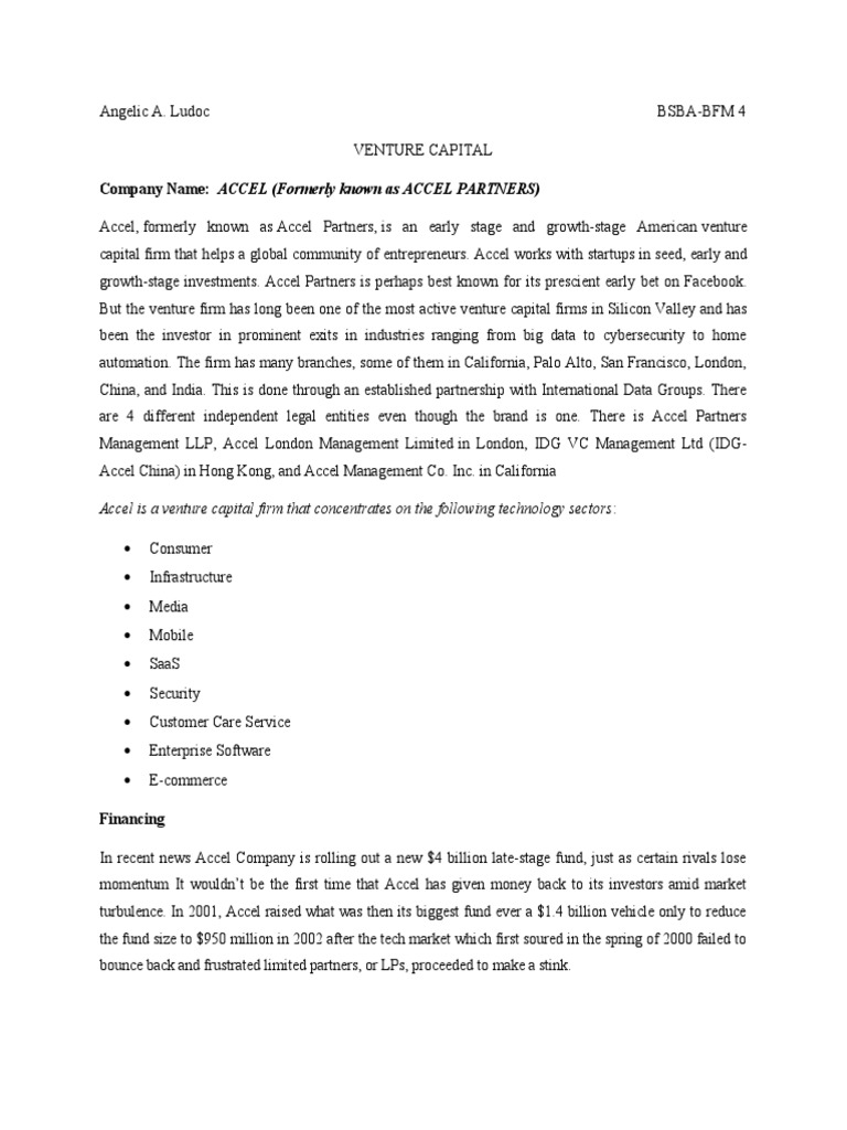 Venture Capital Firm | PDF | Venture Capital | Corporate Finance