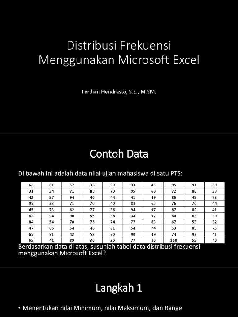 Distribusi Frekuensi Menggunakan Microsoft Excel Pdf