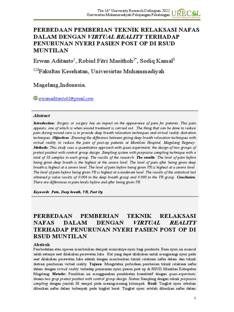 Relaksasi Dan Virtual Reality | PDF