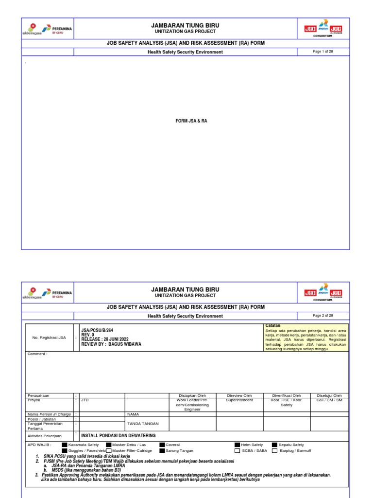 (Jsa-Pcsu-B - 264) Install Pondasi Dan Dewatering Jawa Ekpress Indogas ...