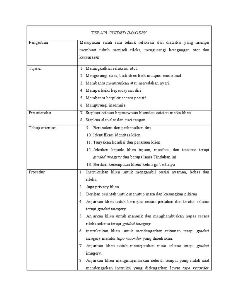 SOP Guided Imagery | PDF