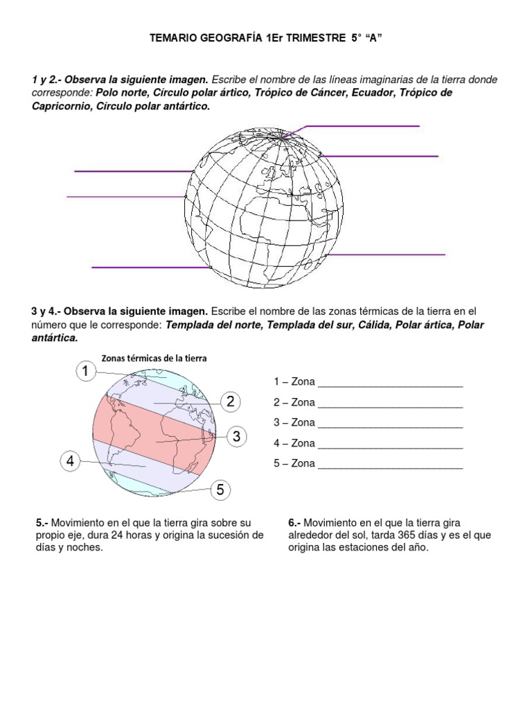 Temario Geografía 1er Trimestre 5 | PDF | Placas tectónicas | Temblores