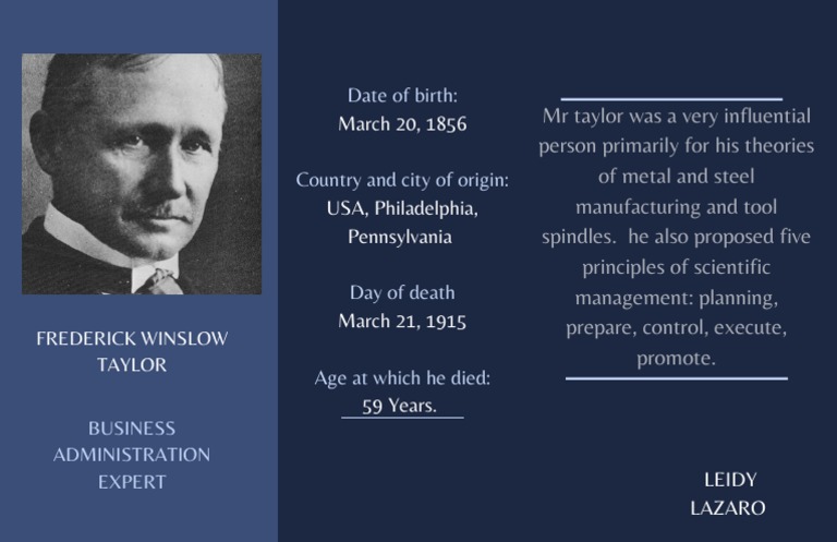 Frederick Taylor's Management Theories | PDF