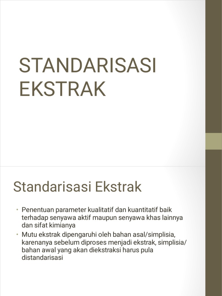 Standarisasi Ekstrak | PDF