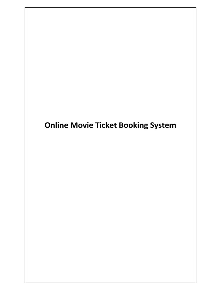 MOVIE TICKET BOOKING SYSTEM | PDF | Software Testing | Conceptual Model