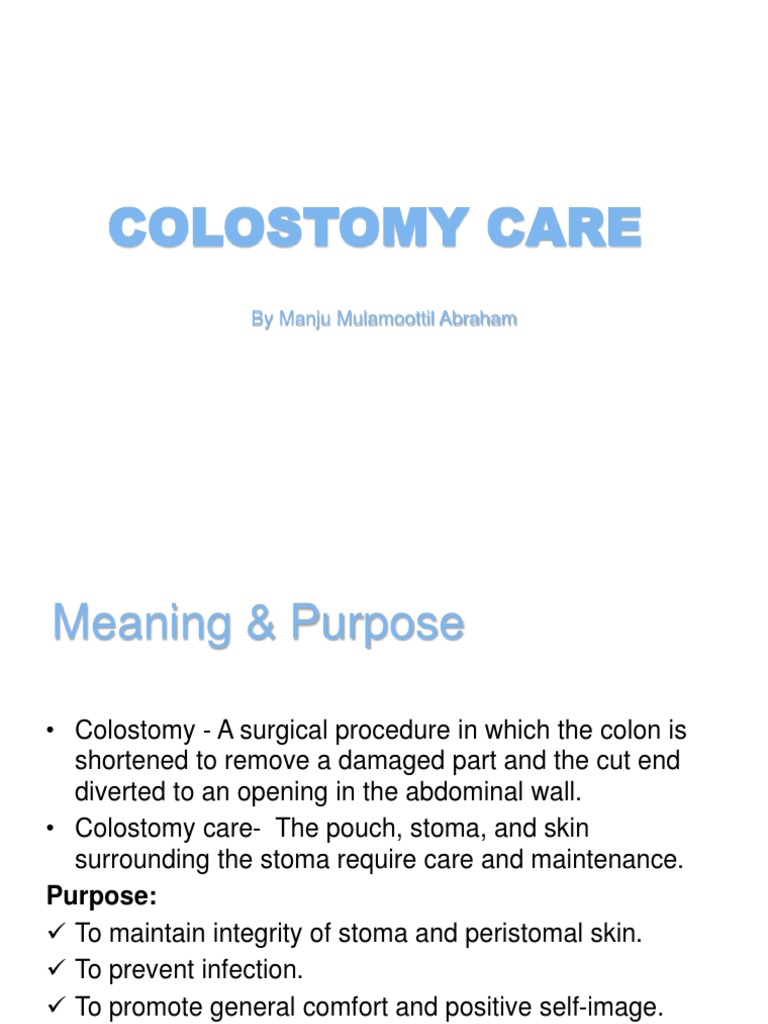 Colostomy Care Guide for Healthy Stoma and Skin | PDF | Large Intestine ...