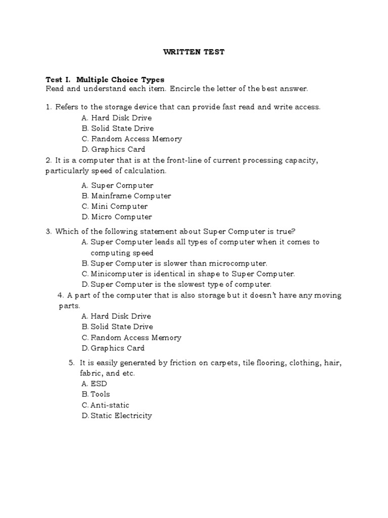 Written Test | PDF