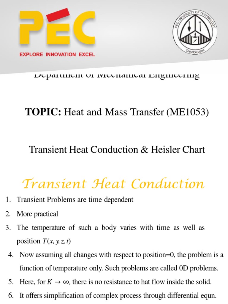 Lecture 5 - Transient Heat Conduction & Heisler Chart | PDF | Thermal ...