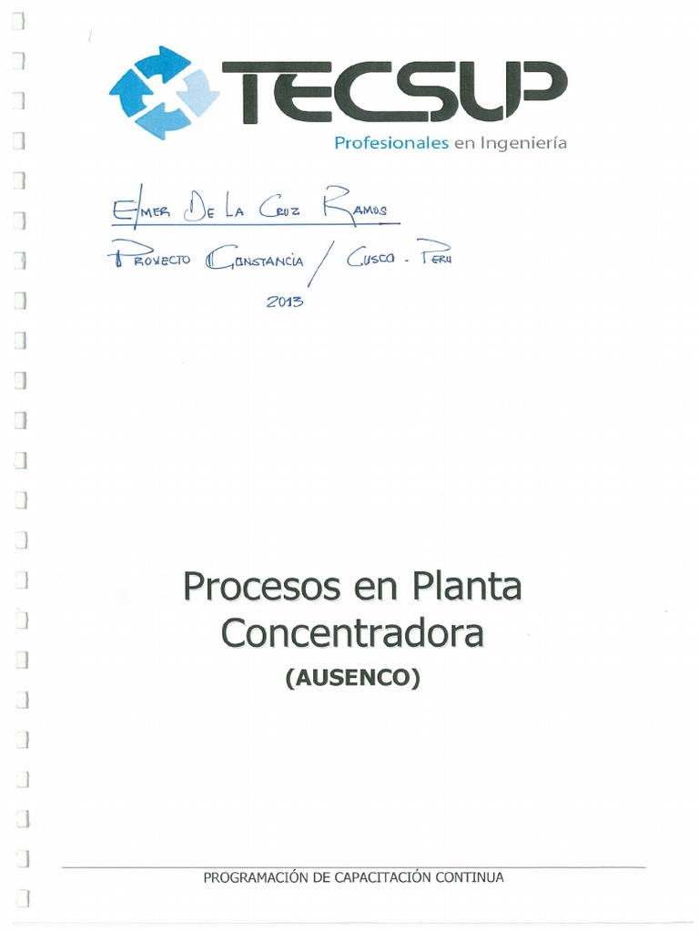 Proceso en Planta Concentradora | PDF
