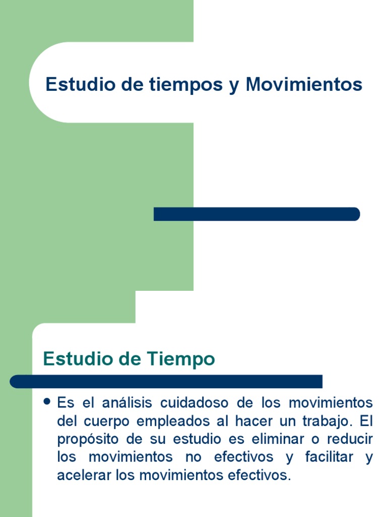Estudio Tiempos Y Movimientos Pdf Desviación Estándar