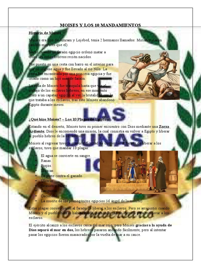 Moisés y los 10 Mandamientos para Niños | PDF | Moisés | Libro del éxodo
