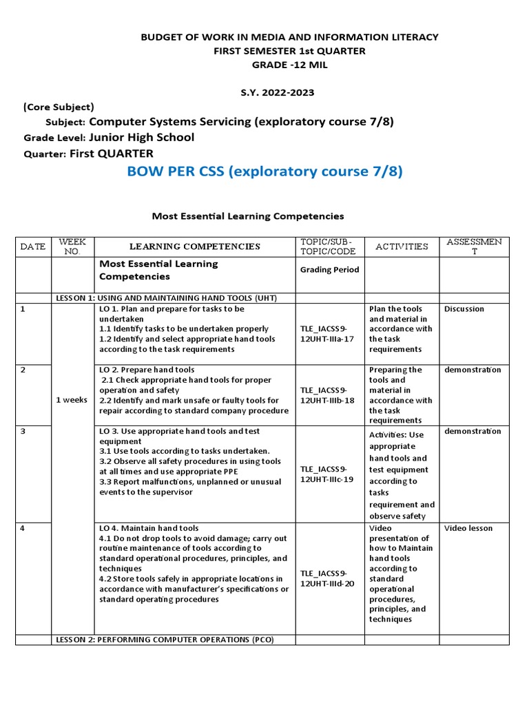 Bow Per CSS 7,8 | PDF | Specification (Technical Standard) | Technical ...