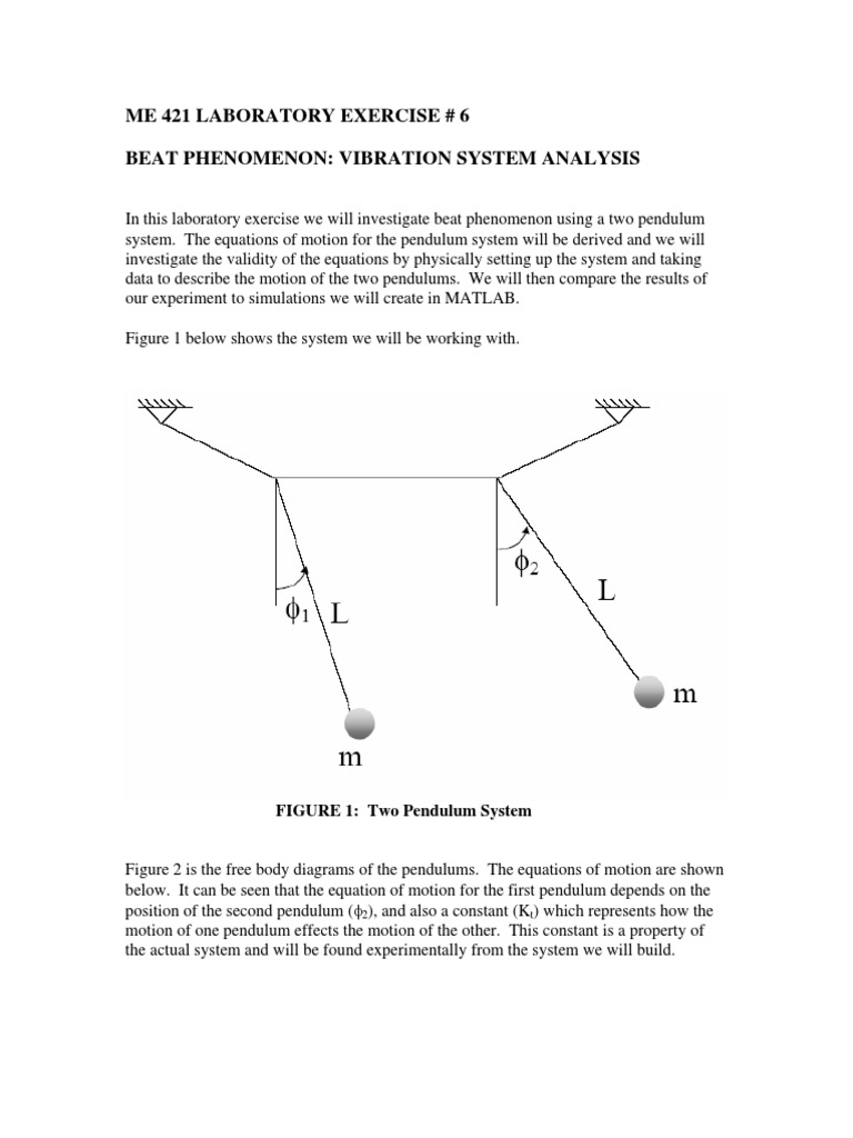 Beat Phenomenon - Vibration - Sys. Analys. | PDF | Pendulum | Oscillation
