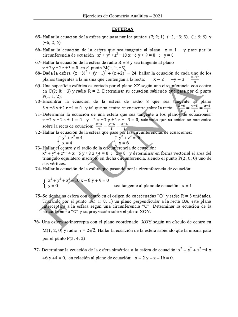 Esferas | PDF | Tangente | Esfera