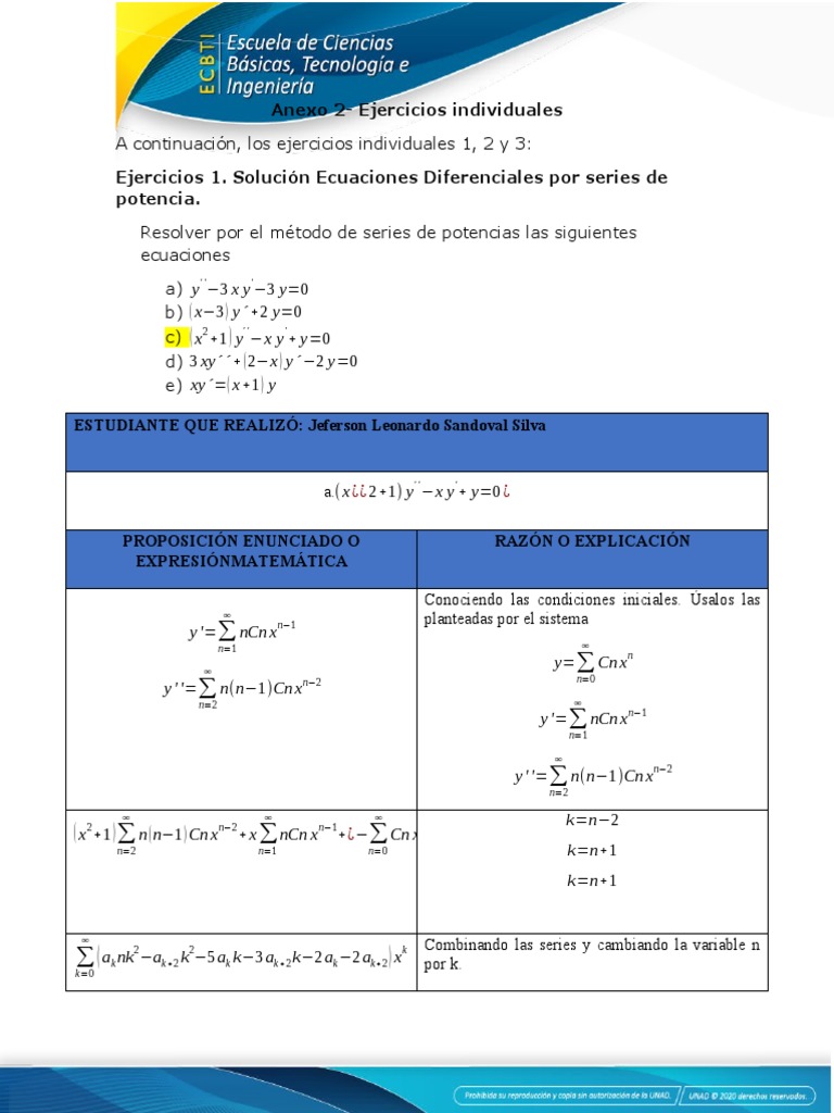 Anexo 2 Individuales Jeferson Sandoval | PDF | Transformada de Laplace | Ecuaciones
