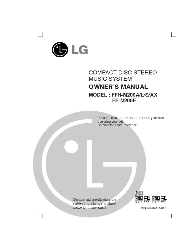 LG Fe-M200e Ffh-M200a | PDF | Ac Power Plugs And Sockets | Electrical ...