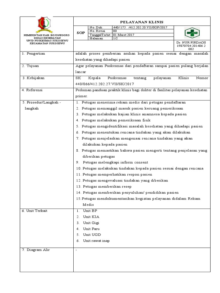SOP Pelayanan Klinis Puskesmas | PDF | Kesehatan Holistik | Sains ...