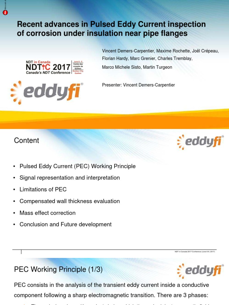 Pulsed Eddy Current | PDF | Nondestructive Testing | Pipe (Fluid ...