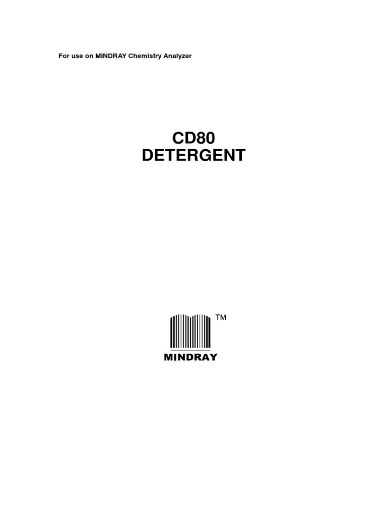 CD80 Detergent Operation Manual (V4.0) | PDF | Surfactant | Detergent