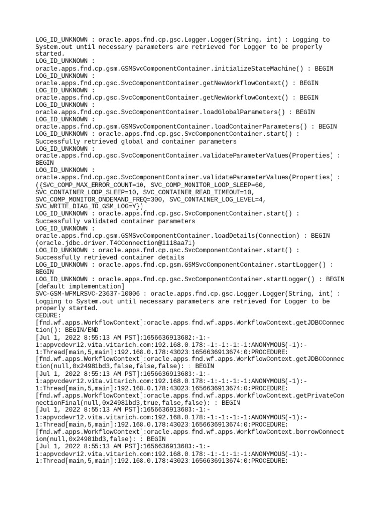 Oracle Workflow Context Log | PDF | Parameter (Computer Programming) | Computer Programming