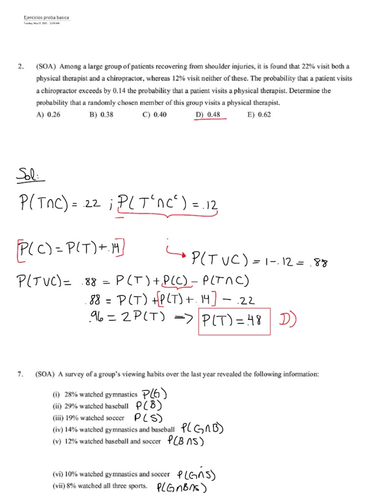Ejercicios de Probabilidad Básica | PDF