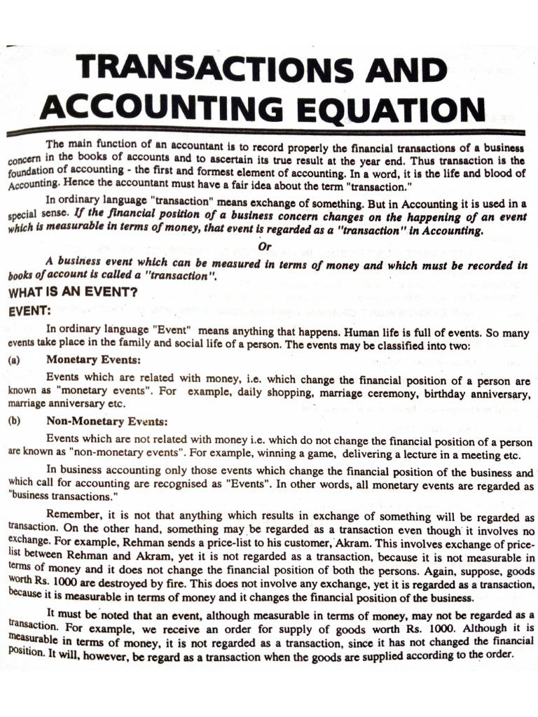 Accounting Equation 1 | PDF