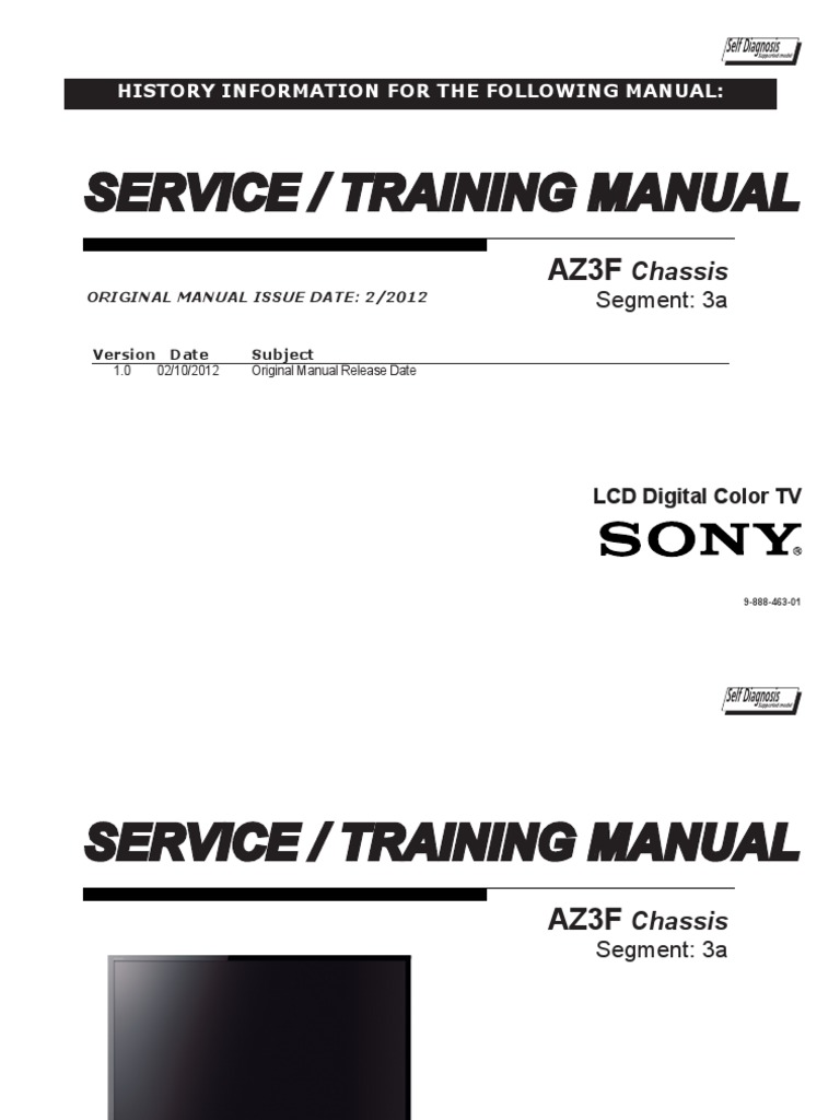 Sony KDL 40hx755 46hx755 55hx755 Chassis Az3f Ver 1 0 Segm 3a STM | Download Free PDF ...