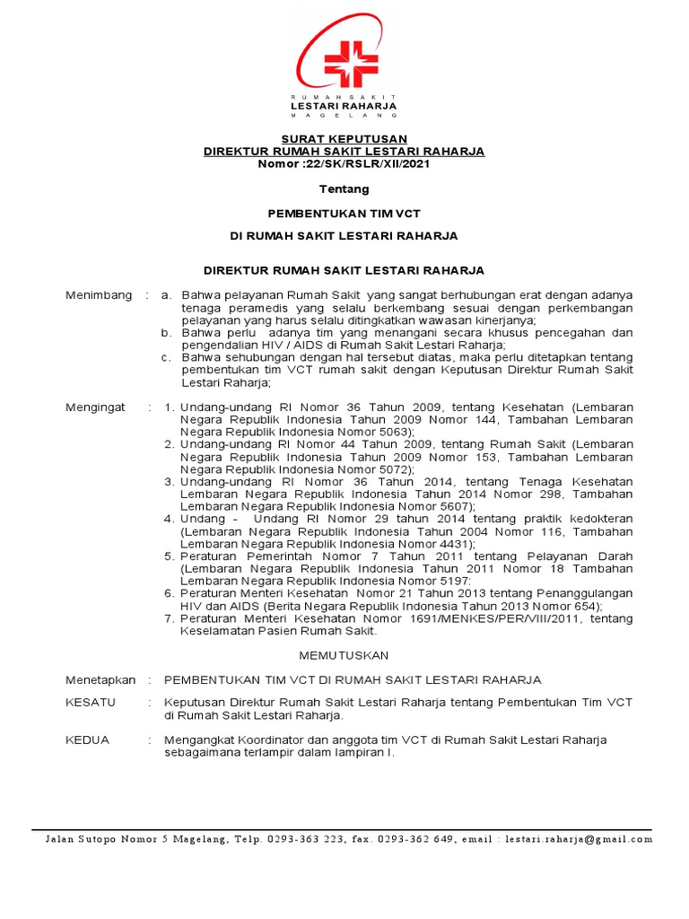 22 SK Pembentukan Tim VCT Di | PDF