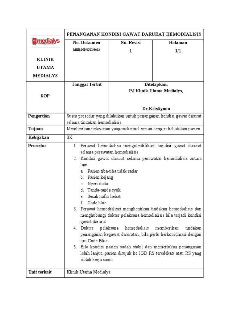Sop Penanganan Kondisi Gadar HD | PDF | Pengembangan Diri | Kesehatan Holistik