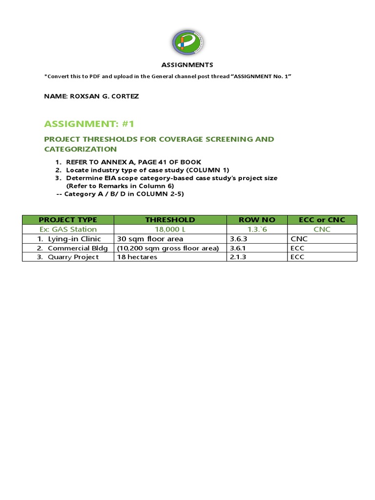 Project Threshold and Effluent Standard | PDF | Chemistry | Materials