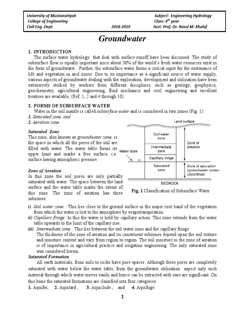Groundwater | PDF | Aquifer | Porosity