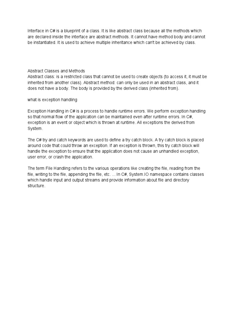 Understanding C# Interfaces and Exceptions | PDF