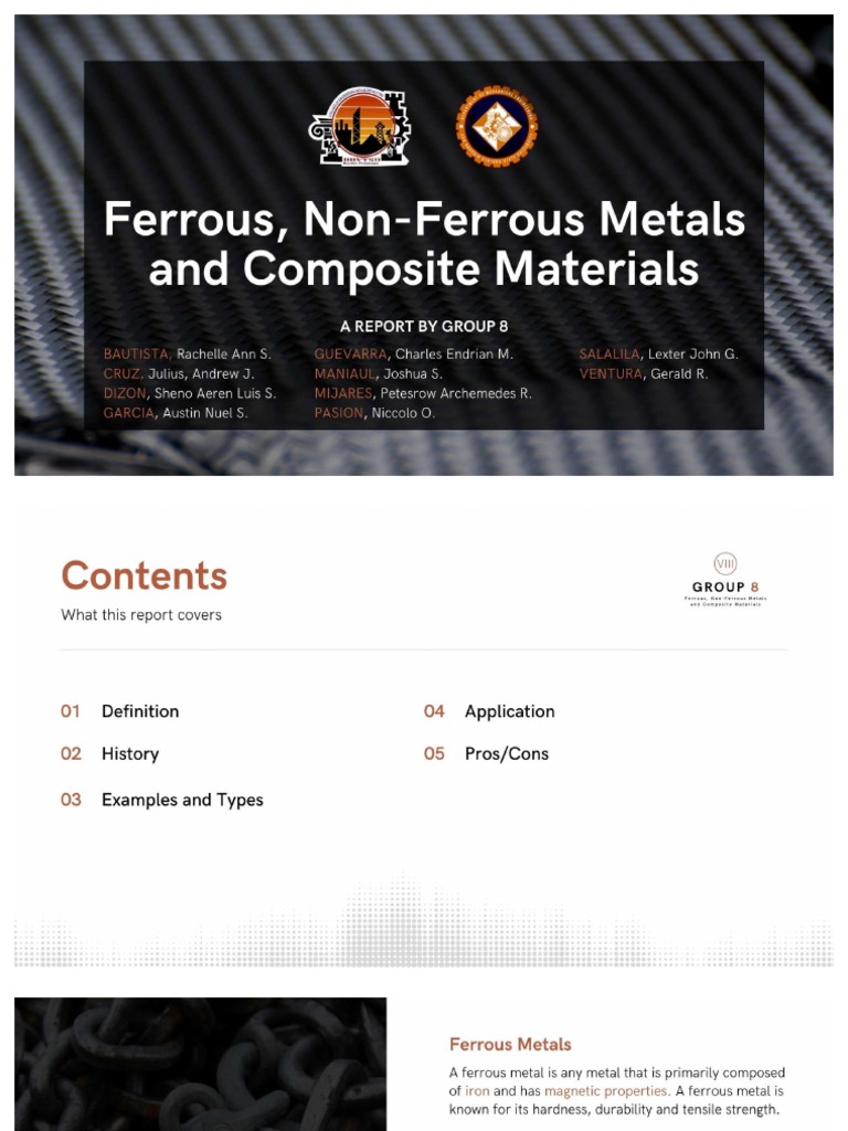 Ferrous, Non-Ferrous Metals and Composite Materials | PDF
